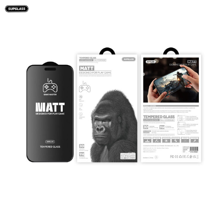 Защитное стекло SupGlass XC-13 Full Coverage Matt Gaming Glass IP 16 ...